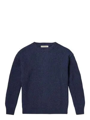 FRIZMWORKS Patch Wool-Blend Sweater Navy