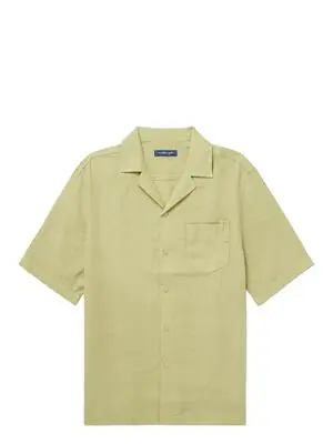 Frescobol Carioca Angelo Camp-collar Linen Shirt - Green