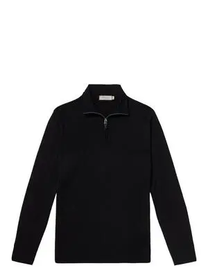 Canali Half-zip Wool Sweater - Black