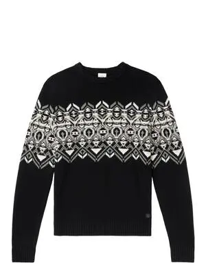 Bogner Luci Fair Isle Virgin Wool Sweater - Black