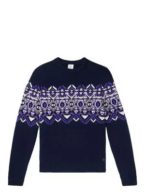 Bogner Luci Fair Isle Virgin Wool Sweater - Blue