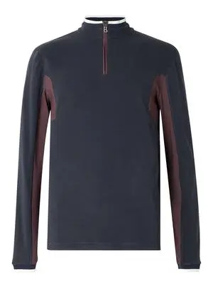 Bogner Giacomo Fleece And Jersey Half-Zip Ski Base Layer Navy