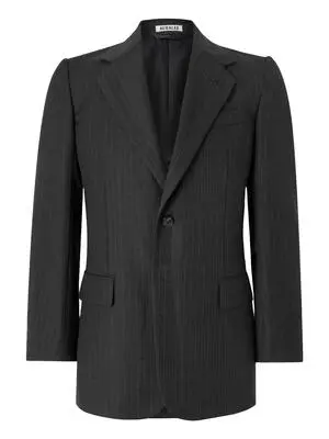 Auralee Pinstriped Wool Suit Jacket - Gray