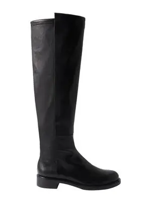 STUART WEITZMAN Gisele 5050 Leather And Stretch Boots - Black