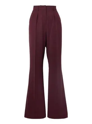 Max Mara Pleated Wool-twill Straight-leg Pants - Burgundy