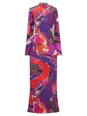 Emilio Pucci Printed Tulle Maxi Dress - Multi