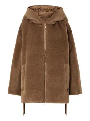 Max Mara The Cube Olivia Reversible Alpaca And Wool-blend Down Jacket - Brown