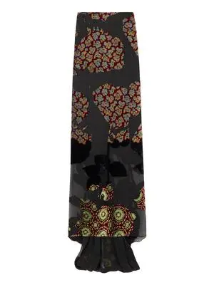 Dries Van Noten Devoré-velvet Maxi Skirt - Black