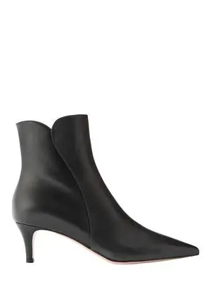 GIANVITO ROSSI Levy 55 Leather Ankle Boots Black