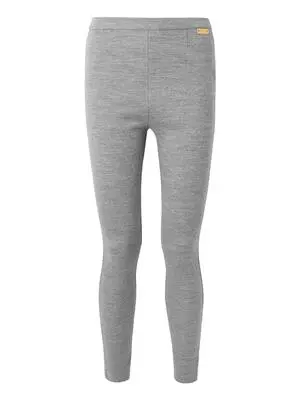 Balmain Wool And Cotton-blend Leggings - Gray