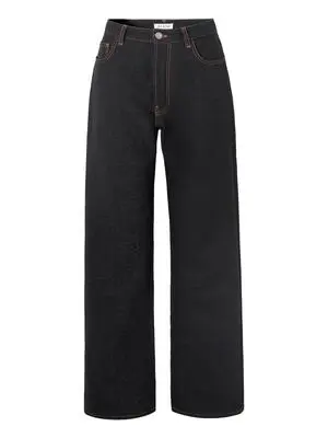 Alaïa Straight-leg Stretch Cotton-blend Jeans - Black