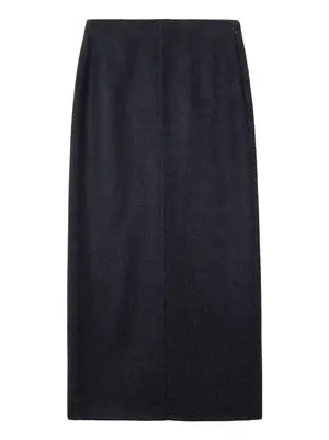 Brunello Cucinelli Wool Midi Skirt - Blue