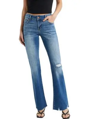 HIDDEN JEANS Bootcut Low Rise Ripped Jeans - Dark Wash