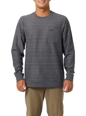 O'Neill Cotton-blend Twill Crewneck Striped Sweatshirt - Graphite