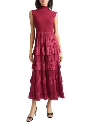 Derek Lam 10 Crosby Klea Tiered Maxi Dress - Carmine