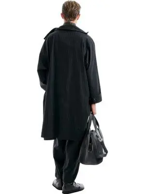 GIORGIO ARMANI Pinstriped Cashmere And Wool-Blend Coat