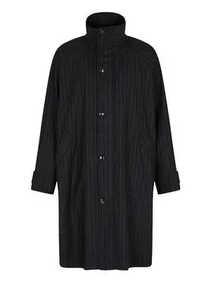 Giorgio Armani Pinstriped Cashmere And Wool-blend Coat - Stripe