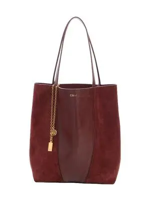 Chloé Medium Spin Leather & Suede Tote - Crafty Brown