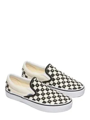 VANS Classic Slip-on Sneakers - Checkerboard Rhinestone Black