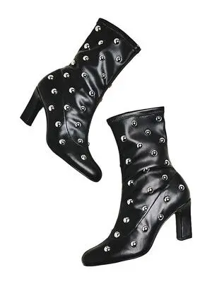 Maeve Studded Stretch Ankle Boots Black
