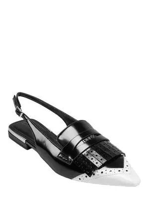 Dkny Caxine Slingback Penny Loafer Flat - Black/white