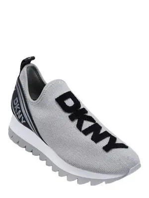 Dkny Abbi Knit Sneakers - Nickel