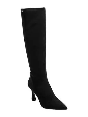 Dkny Cainon Pointed Toe Knee High Boots - Black