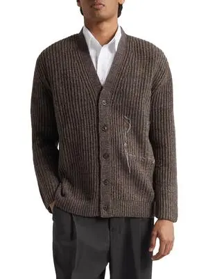 MAISON MARGIELA Virgin Wool Blend Cardigan - Brown