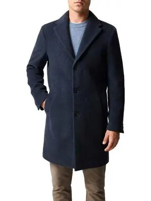 Rodd & Gunn Colwood Wool-blend Twill Overcoat - Navy Marle