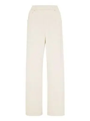 Brunello Cucinelli Smooth French Terry Trousers - Milk
