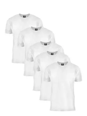 BENBEN Men Tee Crew Neck Basic Training 5 Pack White
