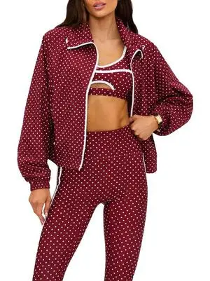 Beach Riot Polka Dot Zip Jacket - Crimson Dot