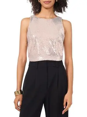 Vince Camuto Sequin Sleeveless Top - Gold