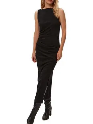 Michael Stars Ruched Sleeveless Maxi Dress - Black