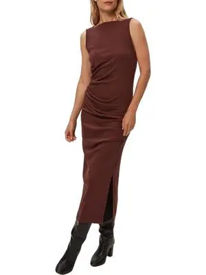 Michael Stars Ruched Sleeveless Maxi Dress - Espresso