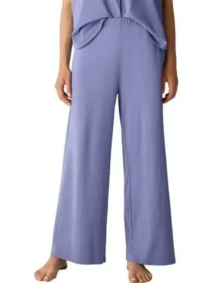 Eileen Fisher Organic Cotton Wide Leg Lounge Pants - Periwinkle