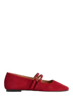 Madewell Greta Suede Ballet Flats - Wild Cranberry