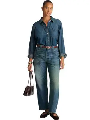 Madewell The Curvy Darted Utility Barrel-leg Jean - Irmo Wash
