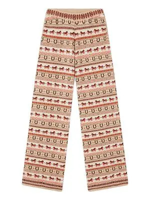 Stella McCartney Patterned Wool Straight Leg Pants - Fair Isle