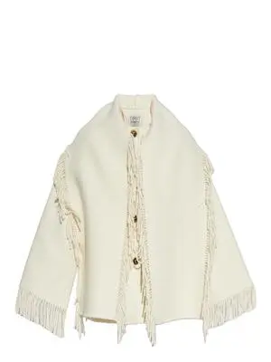 TOTÊME Wool Jacket With Scarf - Cream