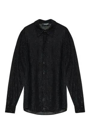 Dsquared2 Sequin Transparent Shirt - Black