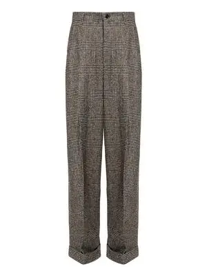 Dolce & Gabbana Checked Trousers - Brown