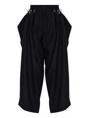 Comme Des Garçons Wide Leg Wool Trousers - Black