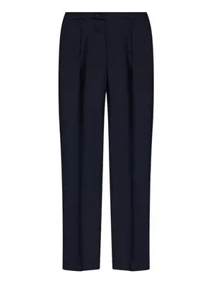 Etro Wool Pleated Trousers - Navy Blue