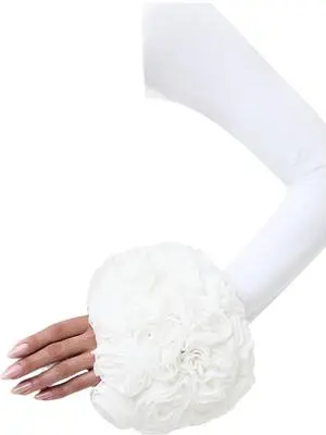 Naked Wardrobe Rose Petal Textured Cuffs - White