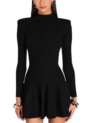 Retrofete Knitted Mini Dress - Metallic Black