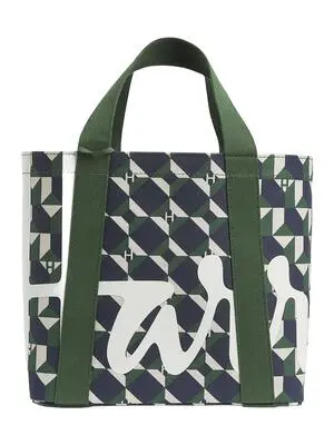 Harrods Mini Cotton Geometric Logo Tote Bag - Green
