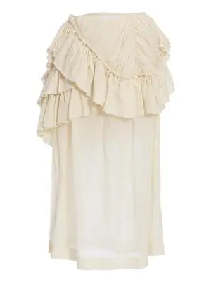 Dries Van Noten Shelby Ruffled Ramie Mini Skirt - Ivory