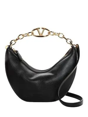 Valentino Garavani Vlogo Small Moon Hobo Bag - Black
