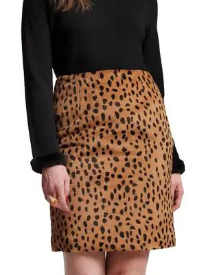 FRANCES VALENTINE Blaine Animal Print Skirt - Brown/multi